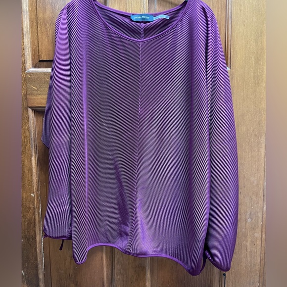 Ivanka Trump | Tops | Ivanka Trump Purple Dress Top With Tie Sleeves ...